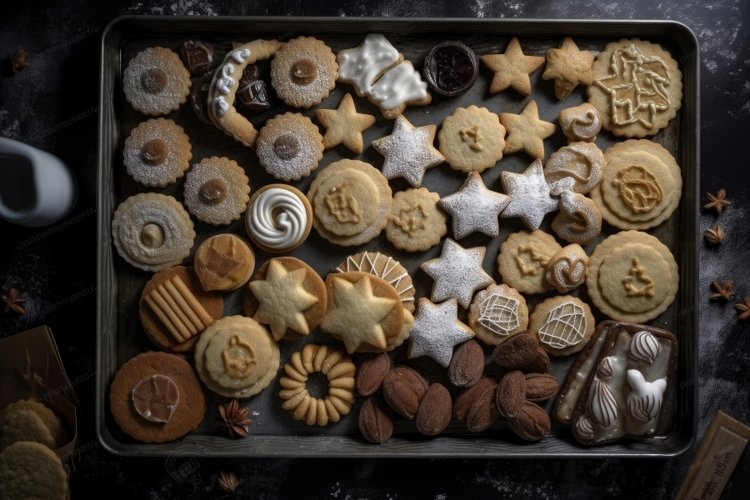 Freshly baked biscuits - food background (2508346)
