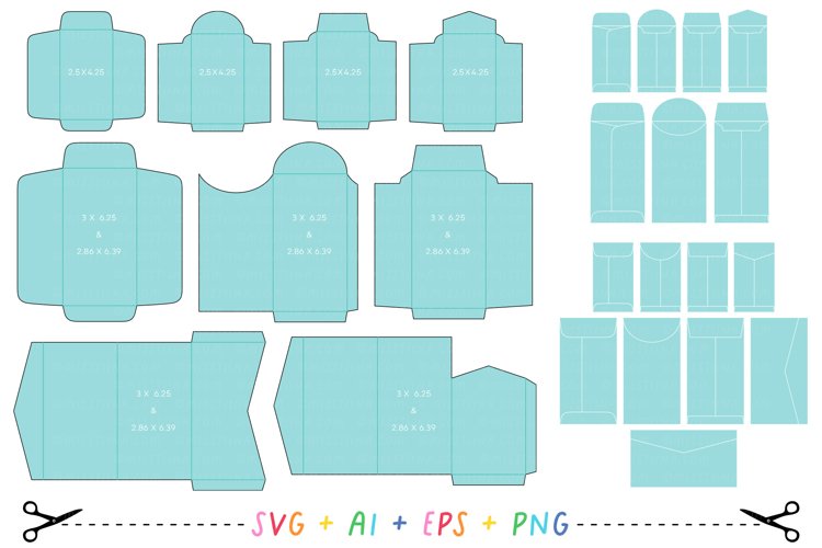 Envelopes - Money Bill Coin Holders SVG Cutting (2273180)