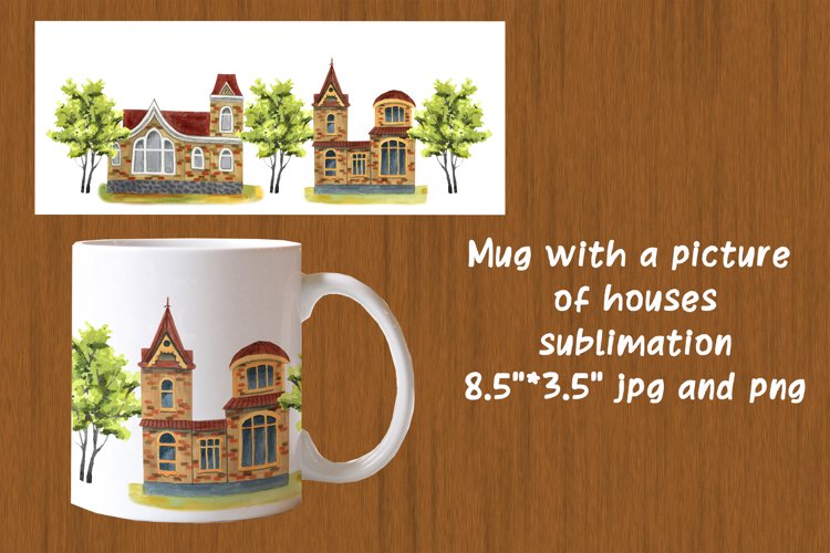 Mug with houses sublimation (1507754)