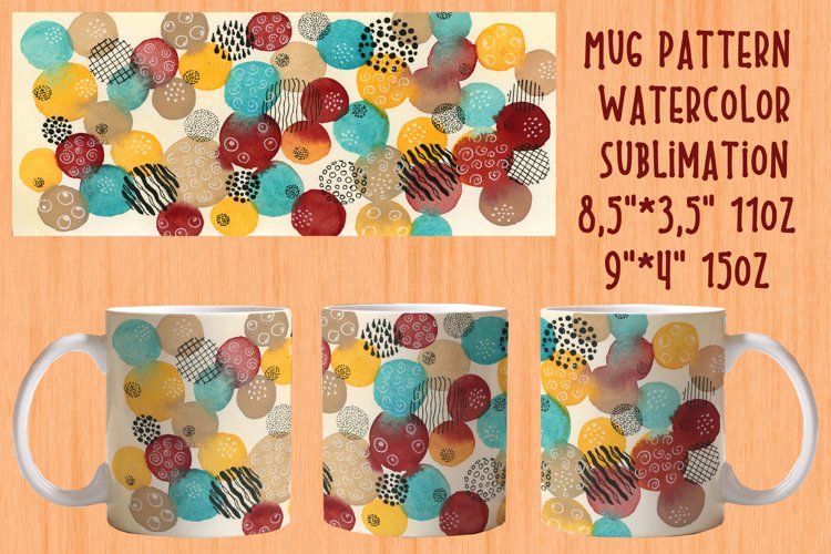 Mug pattern watercolor sublimation (1793447)