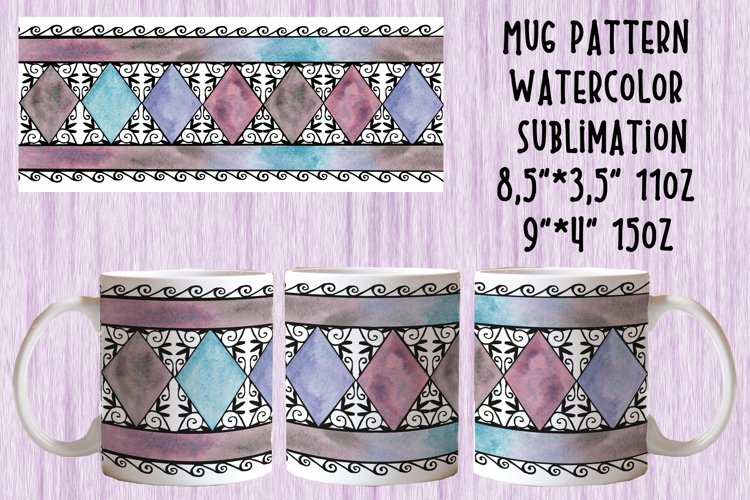 Mug pattern watercolor sublimation (1774979)