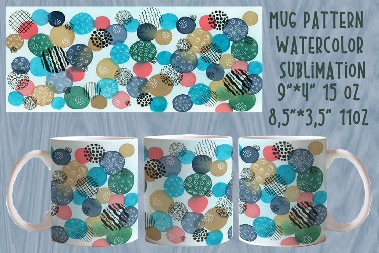 Mug pattern watercolor sublimation (1796867)