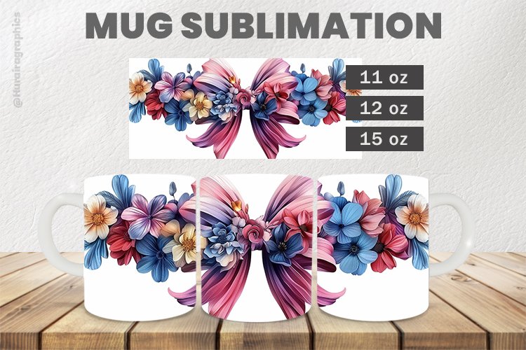 Colorful Bows Mug Wrap Sublimation |11oz, 12oz & (4257900)