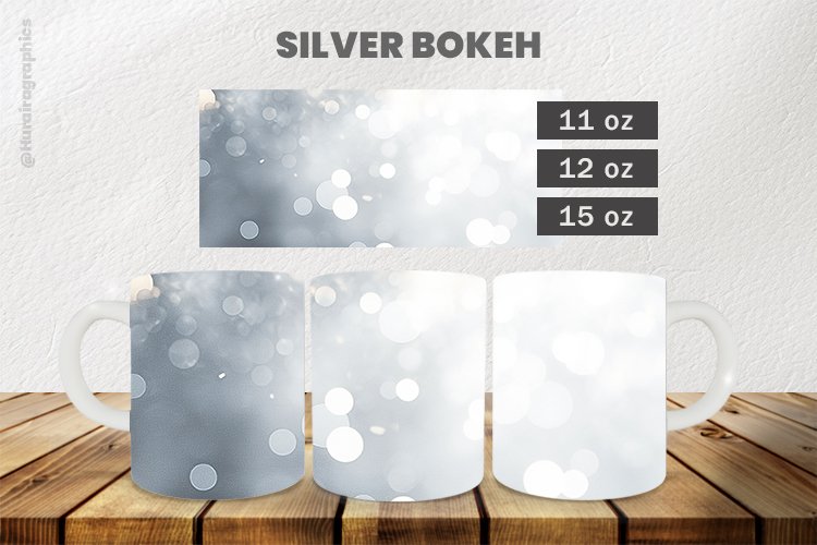 Silver Bokeh Mug Wrap Sublimation |11oz, 12oz & 15oz