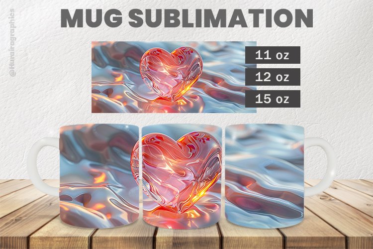 Crystal Heart Sublimation |11oz, 12oz & 15oz (4258004)