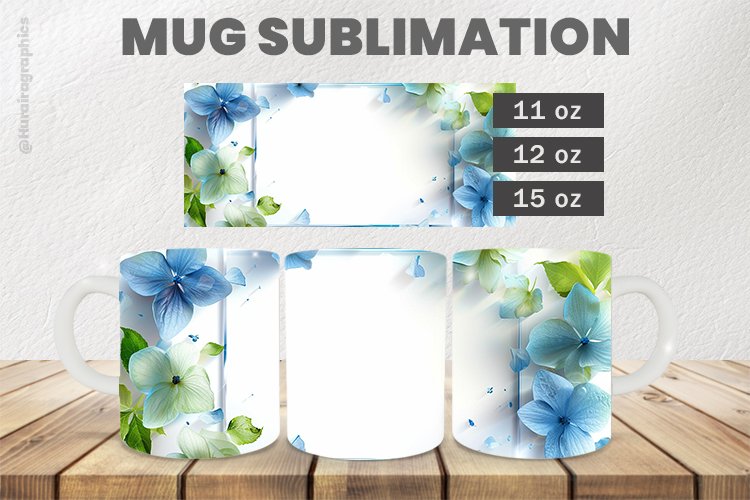 Floral Border Mug Wrap Sublimation |11oz, 12oz & (4264256)