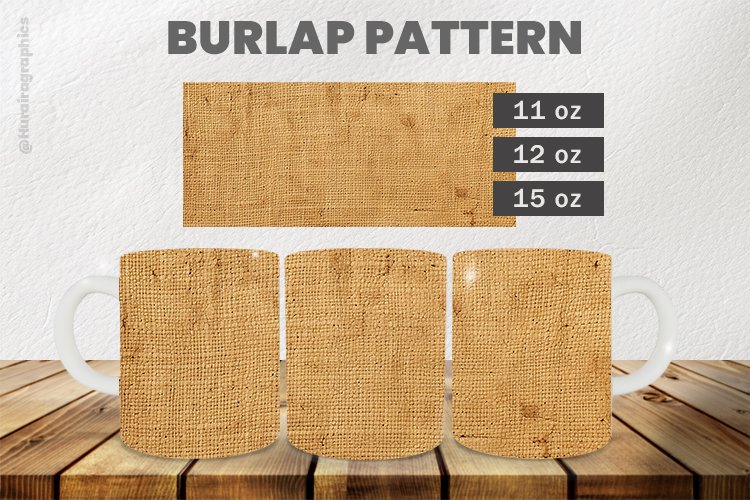 Burlap Pattern Mug Wrap Sublimation |11oz, 12oz & 15oz