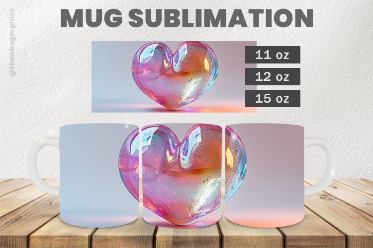 Crystal Heart Sublimation |11oz, 12oz & 15oz (4258008)