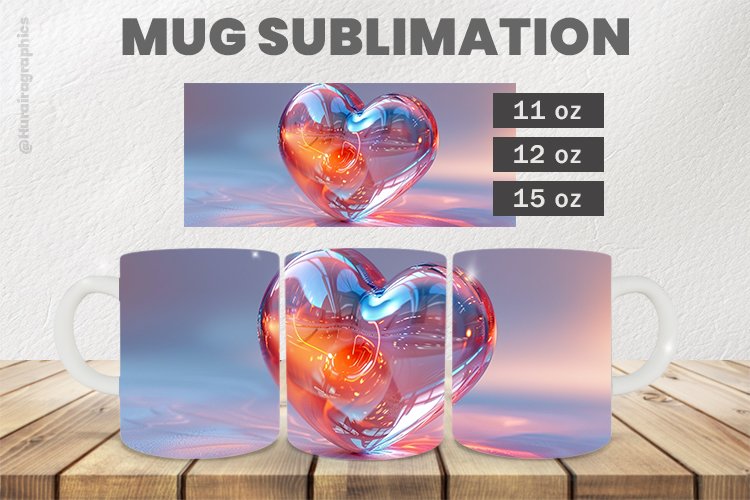 Crystal Heart Sublimation |11oz, 12oz & 15oz (4258011)