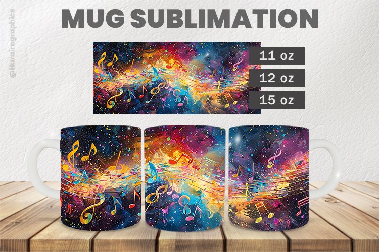 Music Mug Wrap Sublimation |11oz, 12oz & 15oz (4264524)