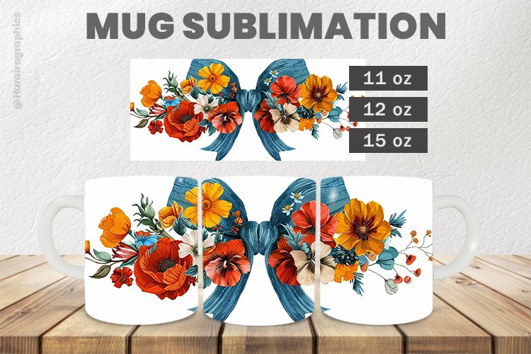 Colorful Bows Mug Wrap Sublimation |11oz, 12oz & (4257905)