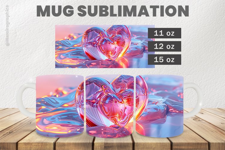 Crystal Heart Sublimation |11oz, 12oz & 15oz (4258015)