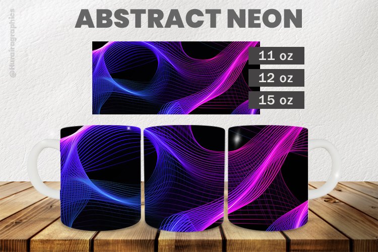 Abstract Neon Mug Wrap Sublimation |11oz, 12oz & 15oz