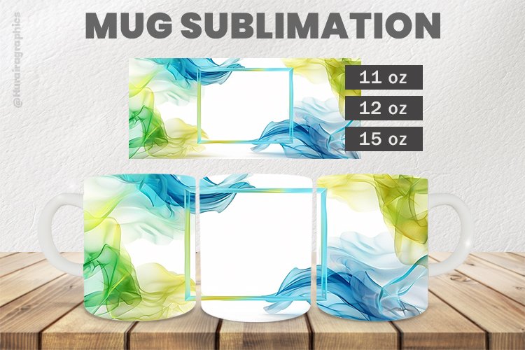 Floral Border Mug Wrap Sublimation |11oz, 12oz & (4264264)