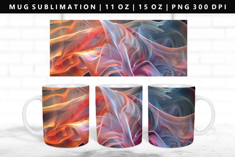 Organic Form 11oz, 15oz Mug Sublimation | Mug Wrap (4797421)