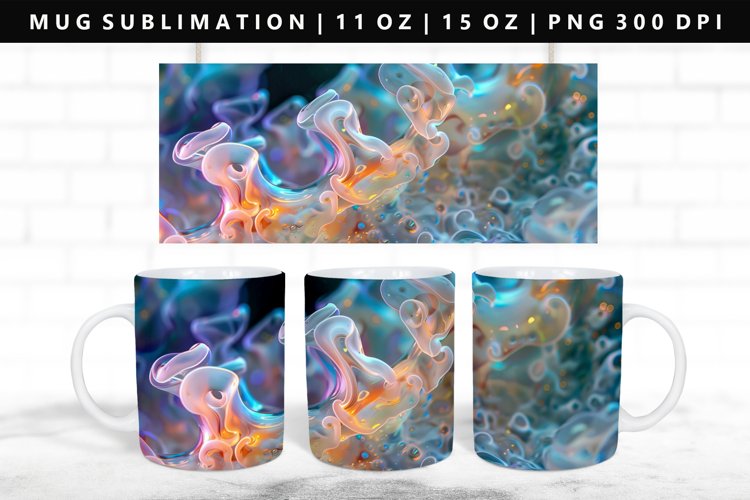 Organic Form 11oz, 15oz Mug Sublimation | Mug Wrap (4797456)