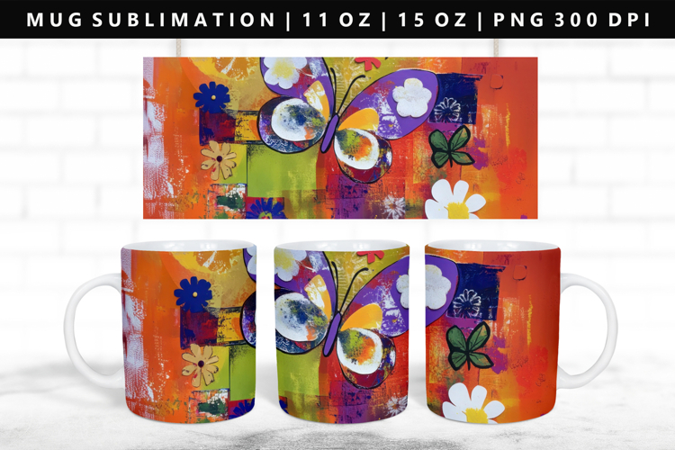 Butterfly 11oz, 15oz Mug Sublimation | Mug Wrap (5458963)
