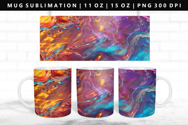 Iridescent 11oz, 15oz Mug Sublimation | Mug Wrap (5204114)