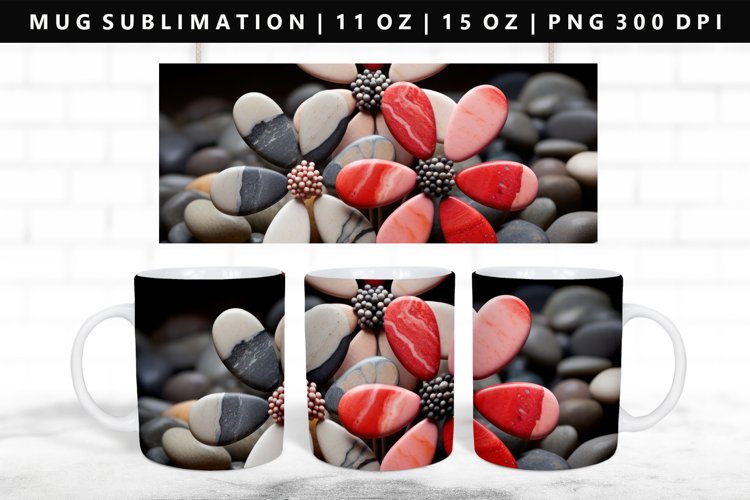 Flower 11oz, 15oz Mug Sublimation | Mug Wrap PNG (3430085)