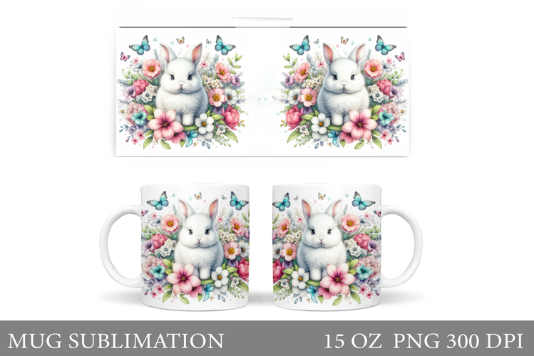 Cute Bunny Mug Design. Bunny Flowers Mug (5369186)