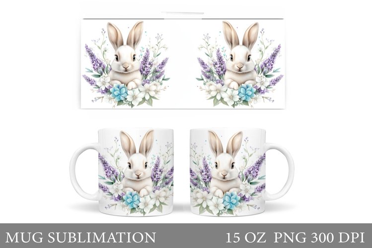 Cute Bunny Mug Design. Bunny Flowers Mug (5159487)