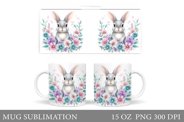 Cute Bunny Mug Design. Bunny Flowers Mug (5227145)