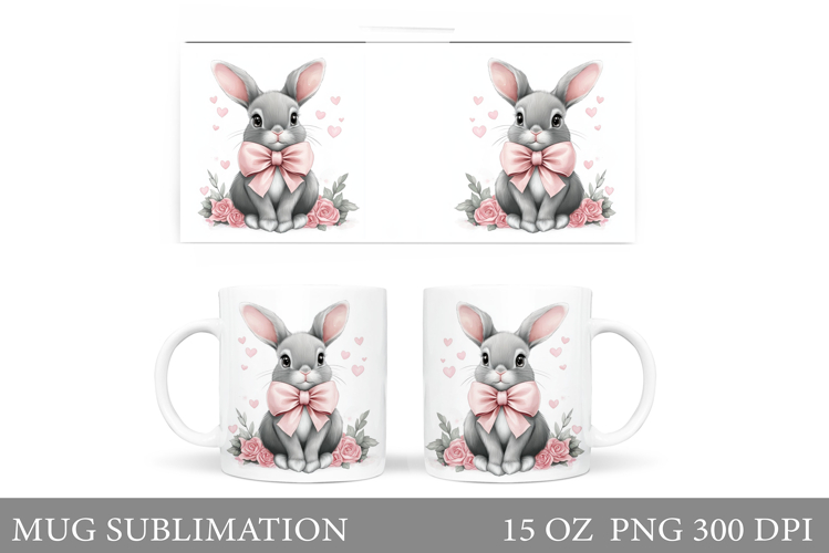 Cute Bunny Mug Design. Bunny Flowers Mug (5291545)