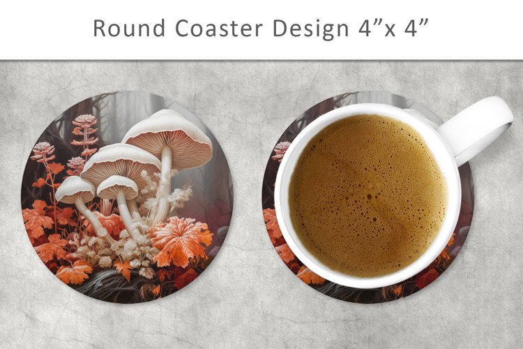 Autumn Mushroom Round Coaster (4645909)