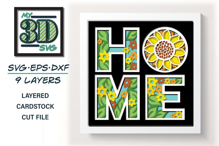 3D HOME SVG (1410885) | Paper Cutting | Design Bundles
