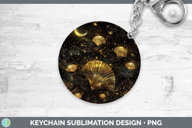Mystic Glow 01 Seashell Keychain Sublimation Keyring Designs