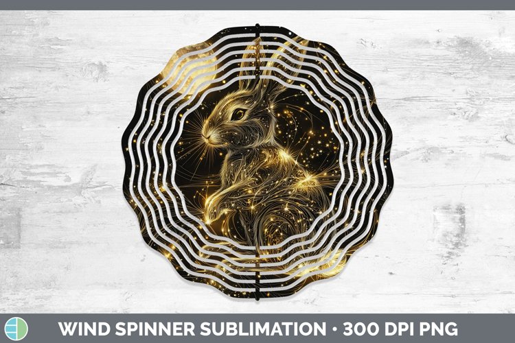 Mystic Glow 02 Bunny Wind Spinner Sublimation Spinner Design