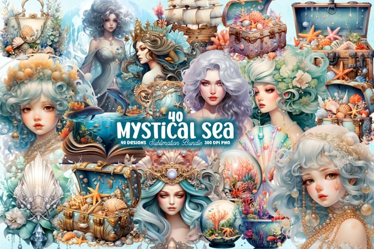 Mystical Sea Sublimation Clipart Bundle, Mystical Sea