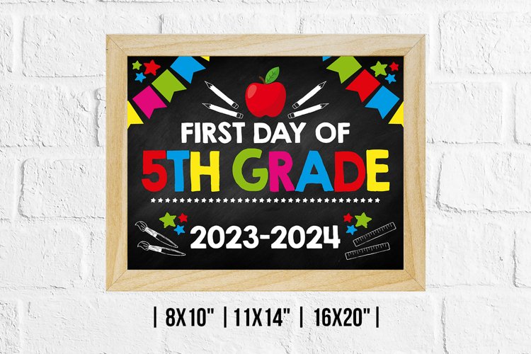 First Day of 5th Grade, Fifth Grade Digital Poster