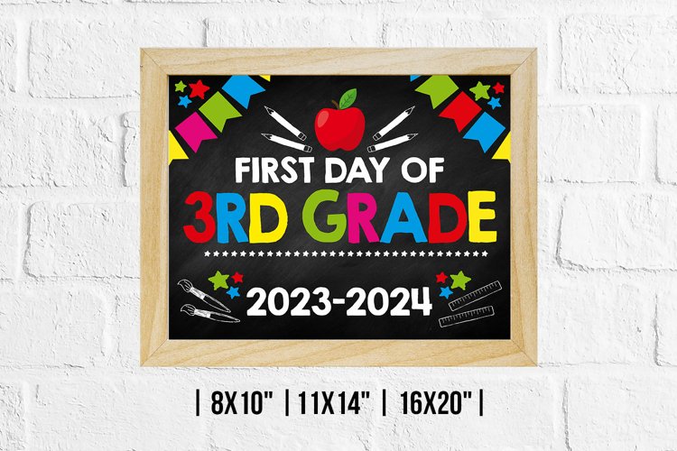 First Day of 3rd Grade, Third Grade Digital Poster