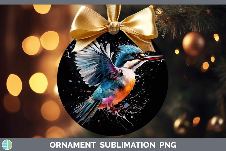 Neon Birds Kingfis Ornament Sublimation Bauble Designs