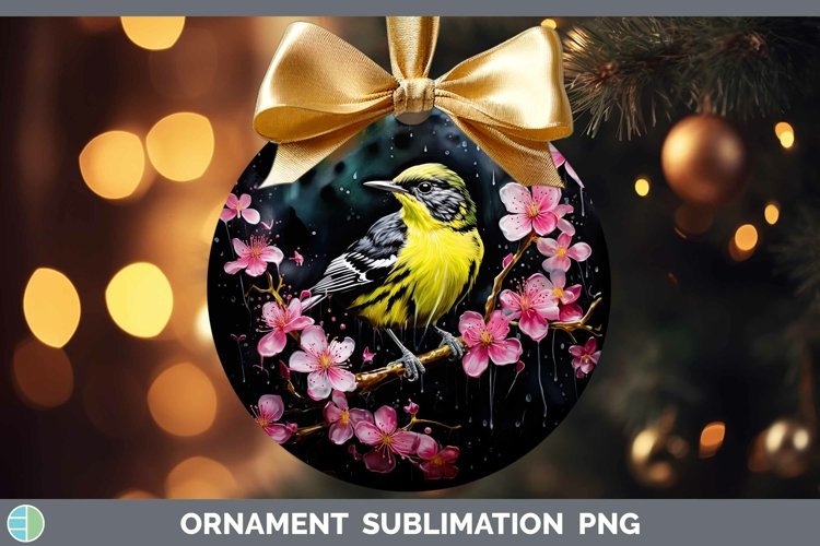 Neon Birds Warb Ornament Sublimation Bauble Designs