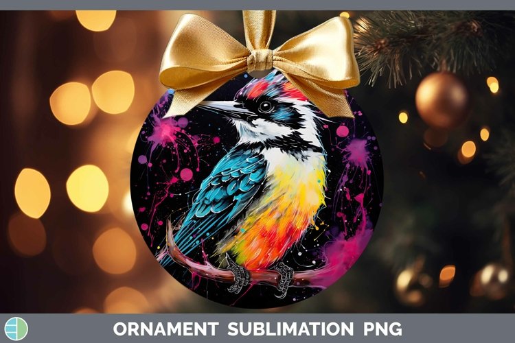 Neon Birds Woodpecker Do Ornament Sublimation Bauble Designs