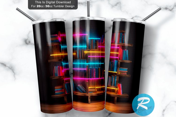 Neon Books Rack 20oz/30oz Skinny Tumbler