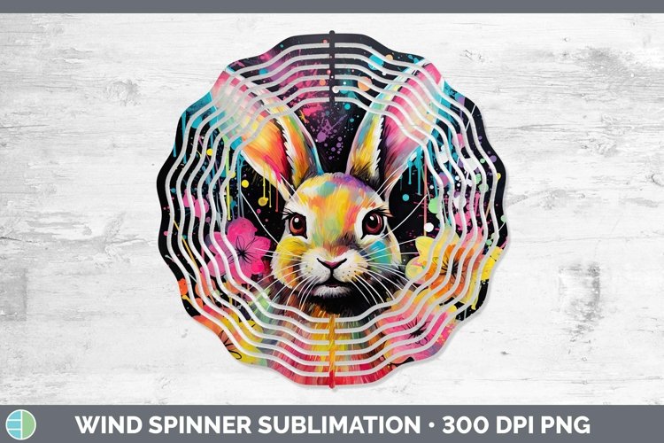 Neon Bunny Wind Spinner Sublimation Spinner Designs