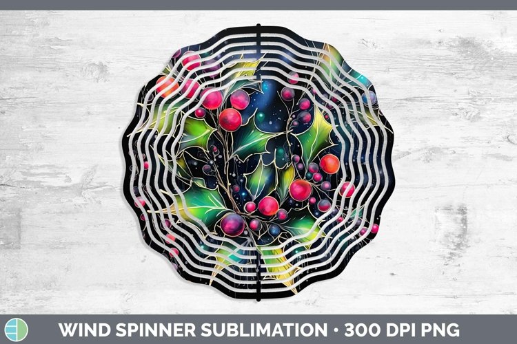 Neon Christmas Mistletoe Wind Spinner Sublimation Spinner De