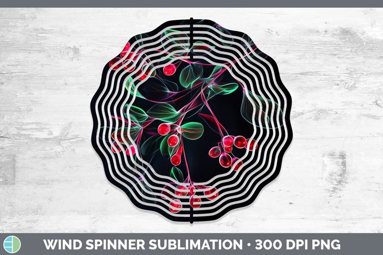 Neon Christmas Mistletoe Wind Spinner Sublimation Spinner De