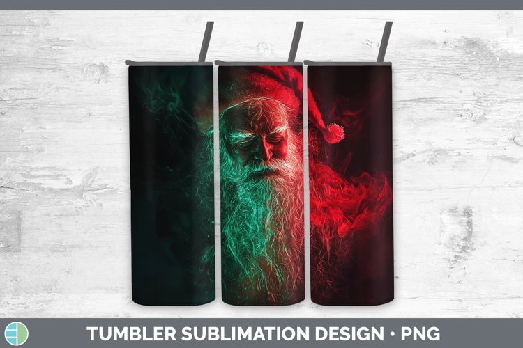 Neon Christmas Santa Tumbler Sublimation 20 oz Skinny Tumble