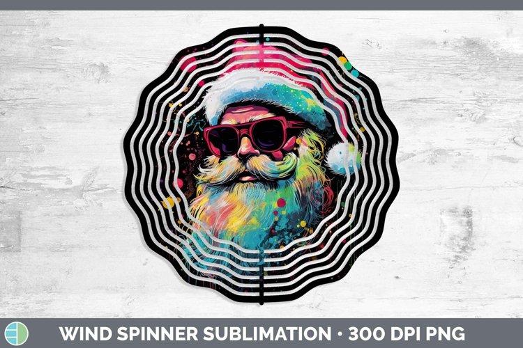 Neon Christmas Santa Wind Spinner Sublimation Spinner Design