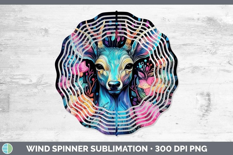 Neon Deer Wind Spinner Sublimation Spinner Designs