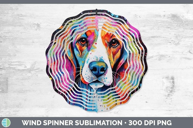 Neon Dogs Beagle Wind Spinner Sublimation Spinner Designs