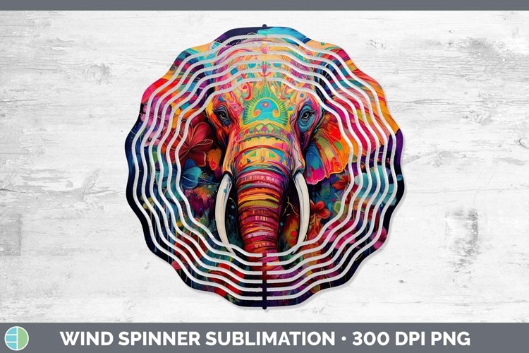 Neon Elephant Wind Spinner Sublimation Spinner Designs
