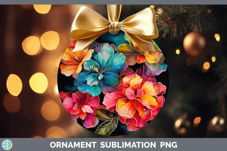 Neon Flowers Begonia Ornament Sublimation Bauble Designs