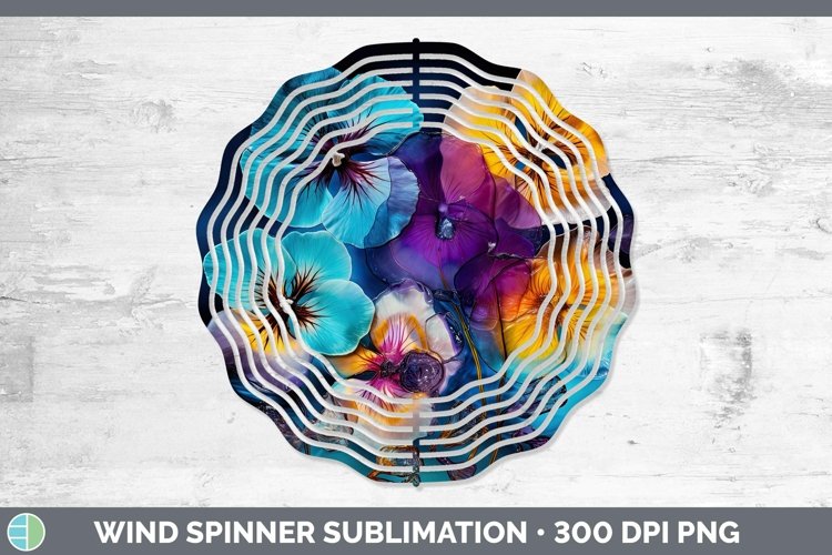 Neon Flowers Pansy Wind Spinner Sublimation Spinner Designs