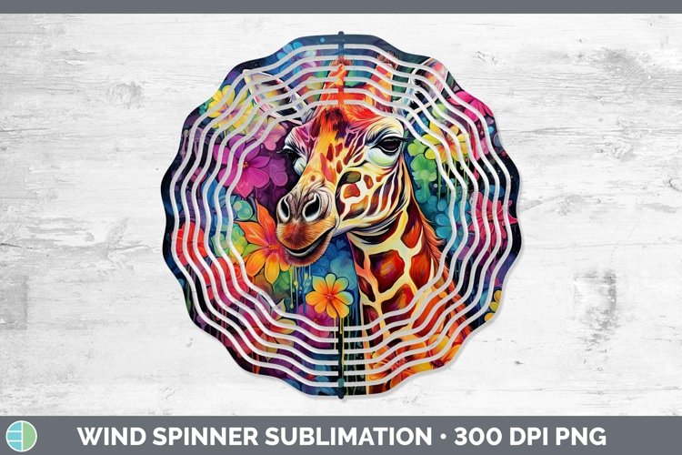 Neon Giraffe Wind Spinner Sublimation Spinner Designs