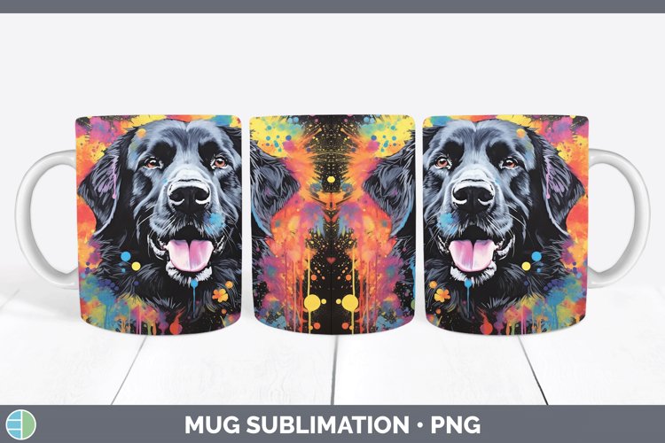 Neon Newfoundland Mug Wrap Sublimation Coffee Cup Designs